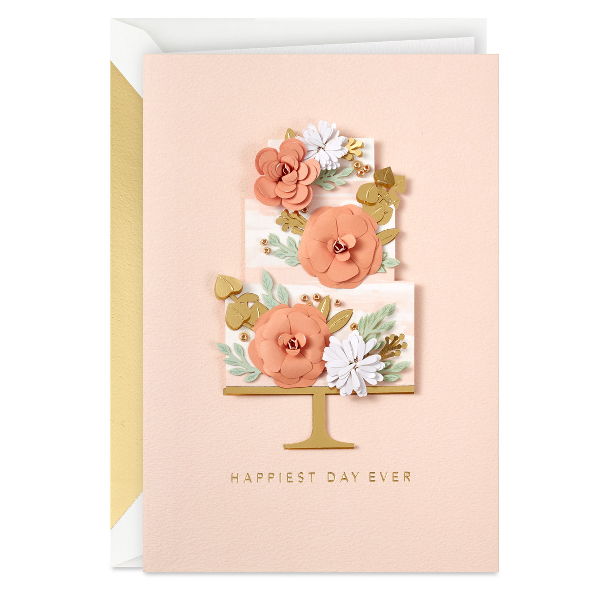 Signature ウェディングケーキとピンクローズ 結婚お祝い Happiest Day Ever Card – 日本ホールマーク公式 ...
